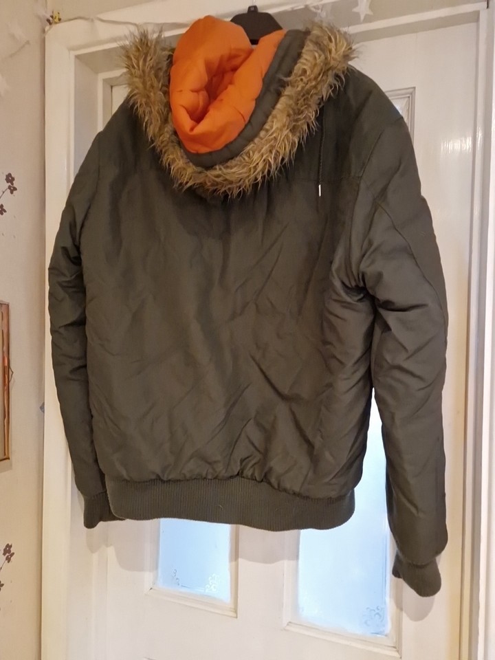 Mens Parka Coat - ASOS - Size L- 46" Chest- ( 23" Laid Flat)- Khaki ...