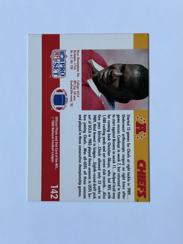1990 Pro Set Football NFL Chiefs Irv Eatman Error Miscut Off Centered ...
