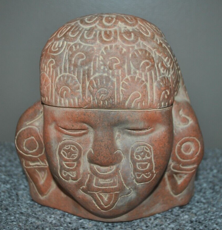 Aztec Moon Goddess Coyolxauhqui Clay Art Sculpture 6.5" tall x 6" wide ...