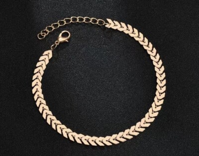Fishbone Chain Ankle Bracelet/summer/beach, Gold Color | eBay