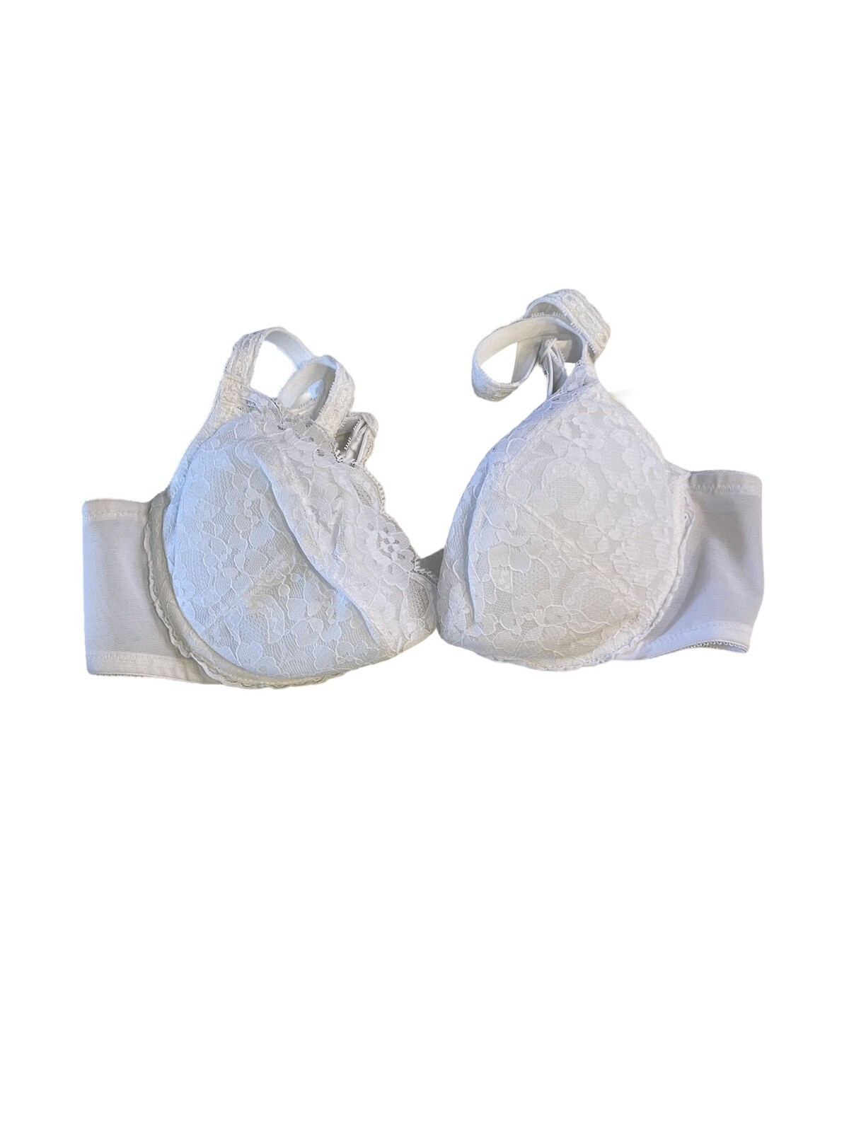 WONDERBRA Sz 38c White Lace Underwire Wonder Push Up Bra 7155