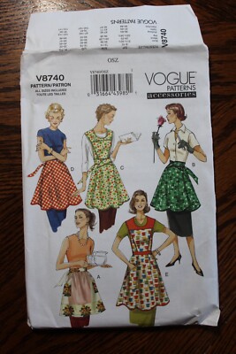 Vogue V8740 Sewing Pattern (5) Styles of Aprons S M L XL Uncut | eBay