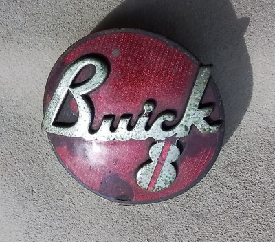Original Red ENAMELED BADGE 2-3/4" BUICK 8 Chrome Lettering -FOX Co ...