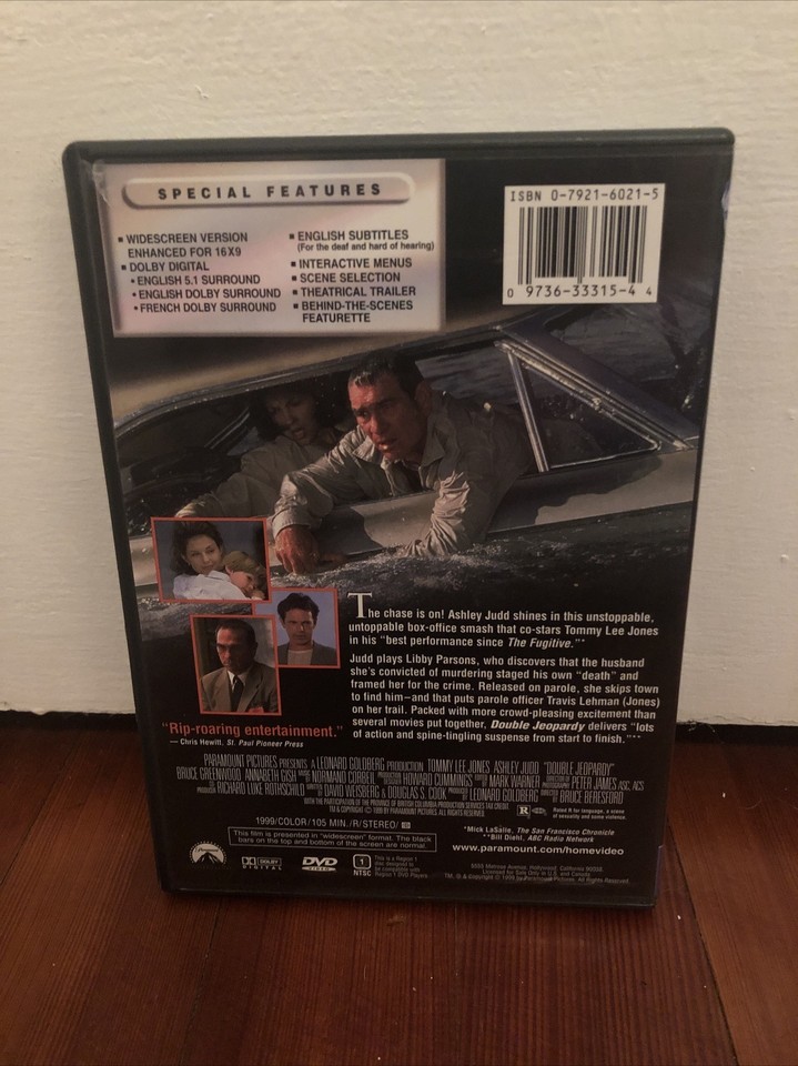 Double Jeopardy Widescreen DVD - Tommy Lee Jones/Ashley Judd - Very ...