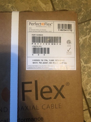 500 FT PPC CATV RG6 Cable SATELLITE White Coaxial 3GHz P6T77VVBFC ...