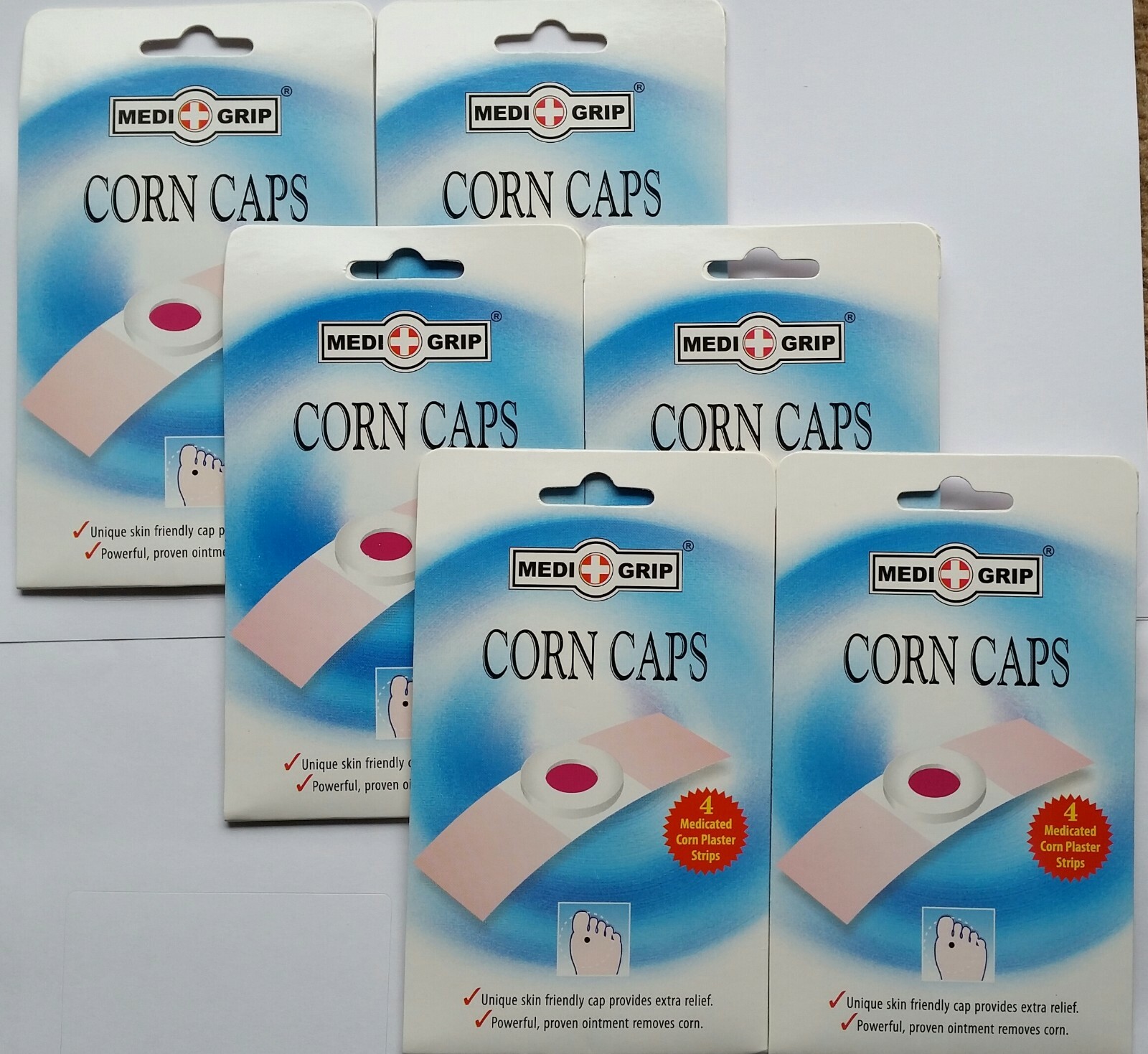 MEDI GRIP CORN CAPS 4's.Clinically Proven Corn Removal Self Adhesive ...