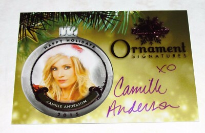 2015 Benchwarmer CAMILLE ANDERSON Holiday #28 ORNAMENT Pink Foil ...