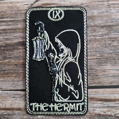 The Hermit Tarot Card Gothic Skeleton New Age Witchy Iron on Patch | eBay