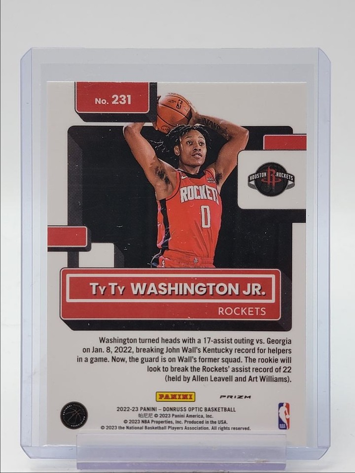 TYTY WASHINGTON JR. 2022-23 DONRUSS OPTIC RATED ROOKIE MOJO PRIZM RC ...