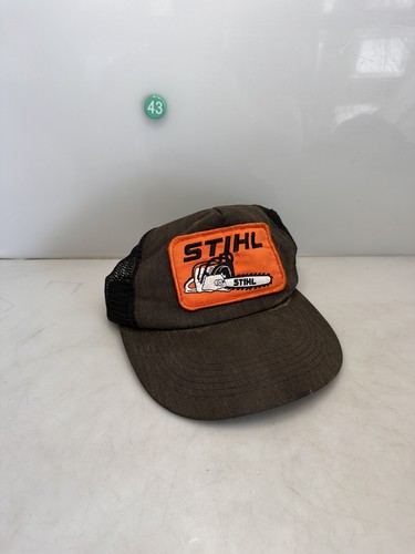 Vintage Stihl Chainsaw Logo Patch Snapback Trucker Black Hat Mesh Company | eBay