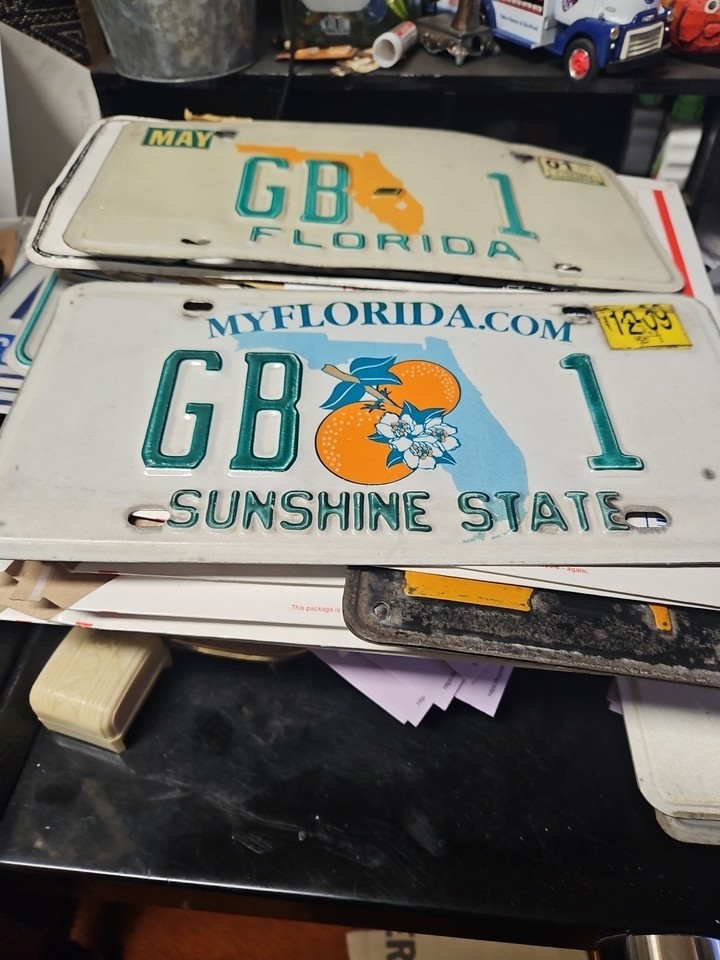2 Vintage Florida License Plates GB - 1 | eBay