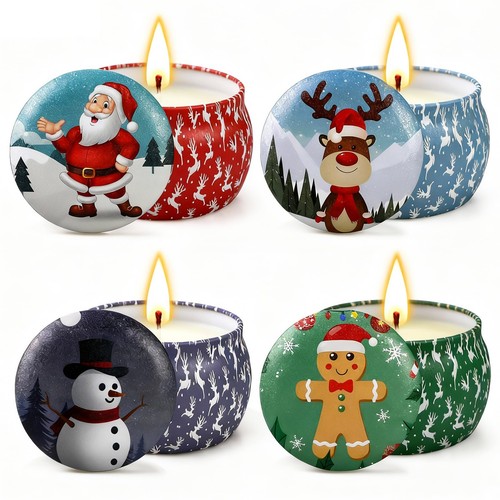 Christmas Candles Gifts for Women, 4 Pack Scented Candles Set,120 Hour ...