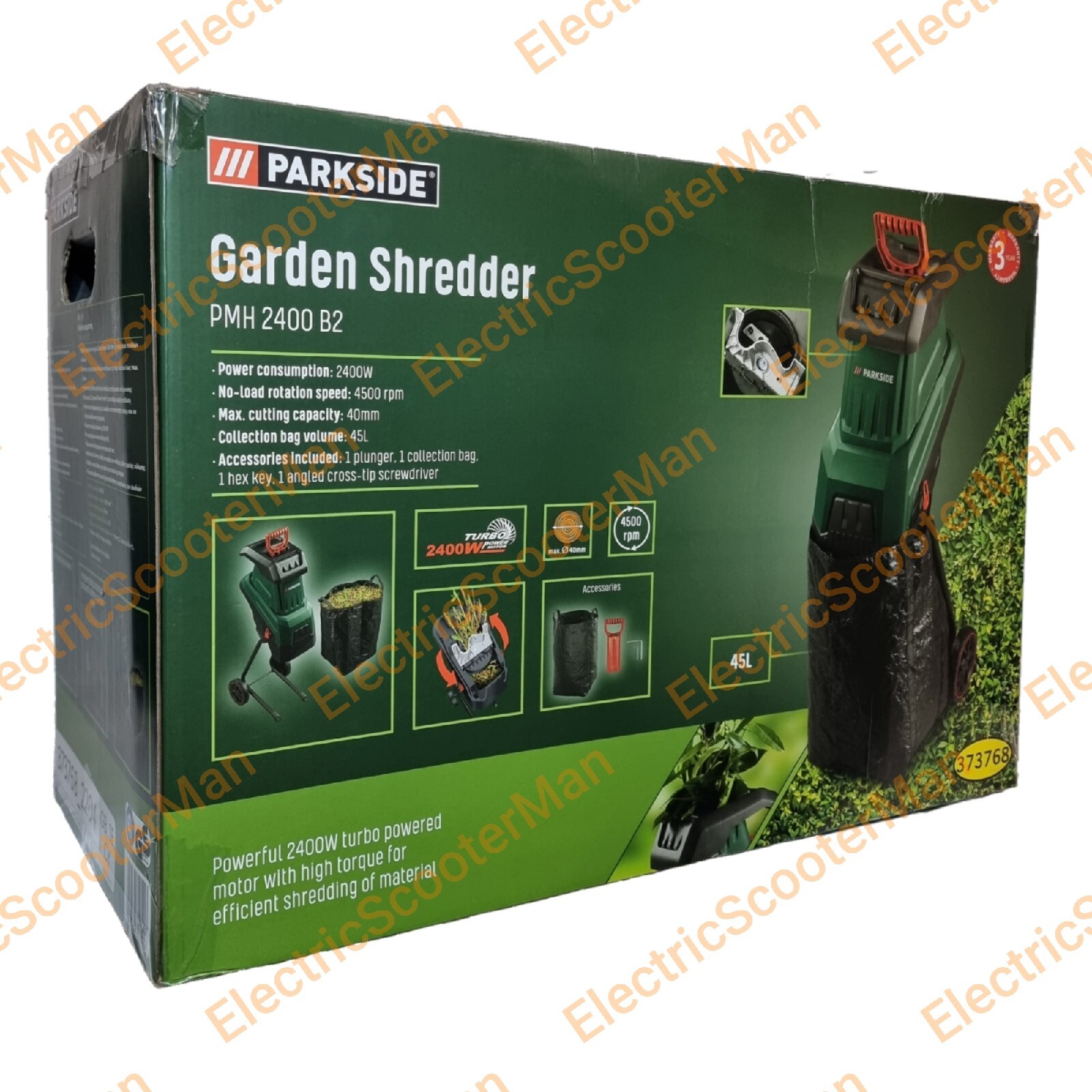 Parkside 2400W Garden Shredder With 45L Collection Bag | eBay UK