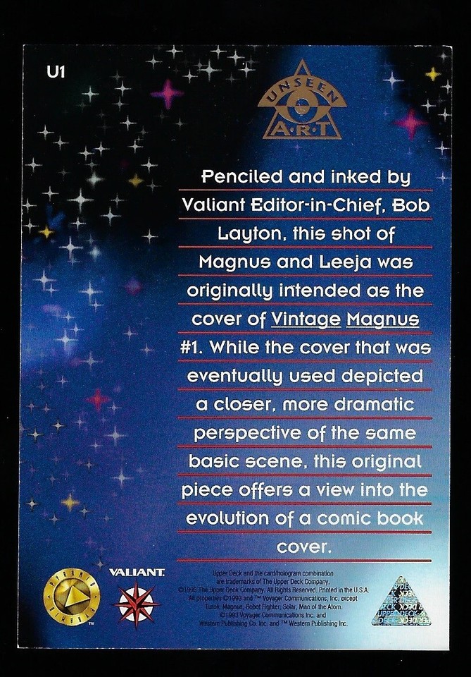 1993 Upper Deck Valiant Era Unseen Art Magnus & Leeja #U1 Foil Chase ...