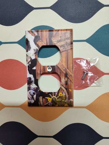 Welcome To My Farm Cow Outlet Cover For Home Decor Kitchen Decor | eBay