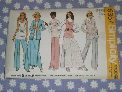 VTG 70's-SIMPLICITY 5357 MISSES CARDIGAN JACKET SKIRT PANTS PATTERN ...