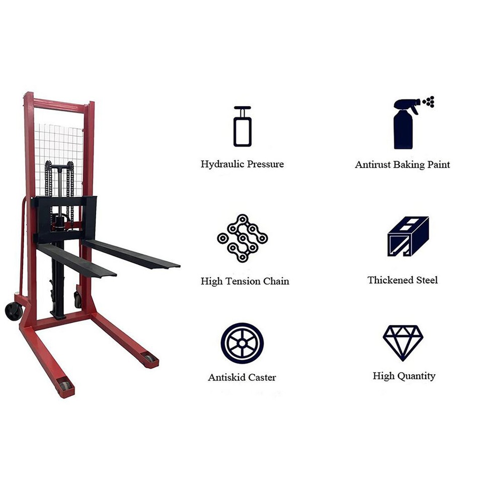 Hydraulic Manual Walkie Stacker Lifting Pallet Stacker Folk lift ...
