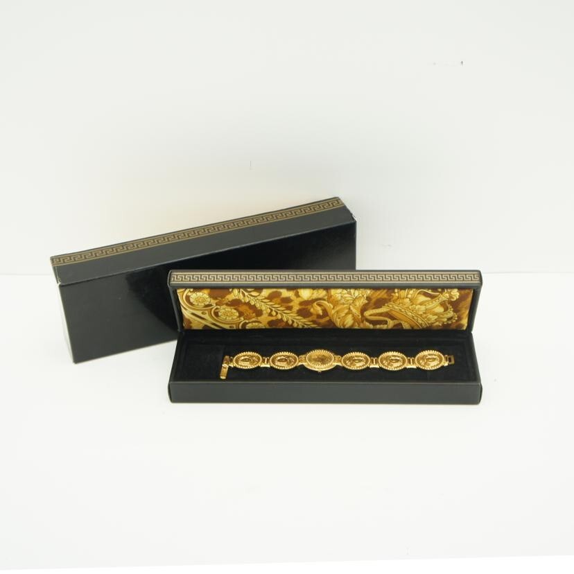 GIANNI VERSACE 7008002 Medusa Coin Watch Quartz Gold | eBay