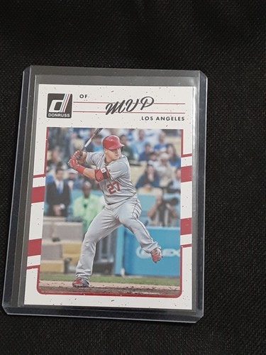 2017 Donruss Baseball Mike Trout MVP SP Cyan Back Card # 104 Los ...