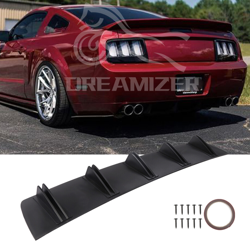Black 10 Shark Fins Rear Bumper Lip Diffuser Splitter For Ford Mustang ...