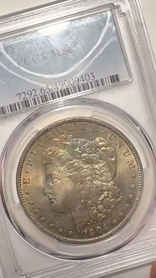 1904 O Toned Morgan $ PCGS MS 65💎💎Impressive Colorful Rainbow Toning💎💎 ...