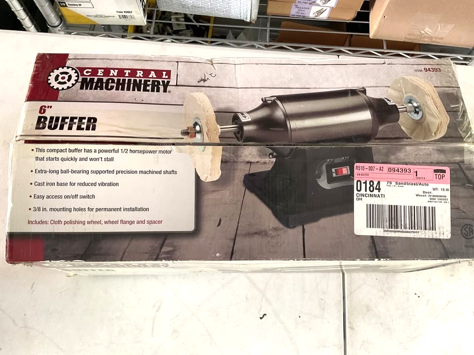 (C) 6" Buffer Bench Top Machine Polisher Tool Central Machinery New | eBay