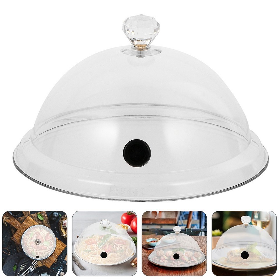 2 Pcs Food Screen Protector Transparent Cover Cloche for Smoking Dome ...