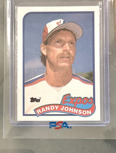 RANDY JOHNSON RC +PSA Sleeve 1989 Topps Baseball RC #647 EXPOS GEM MINT ...