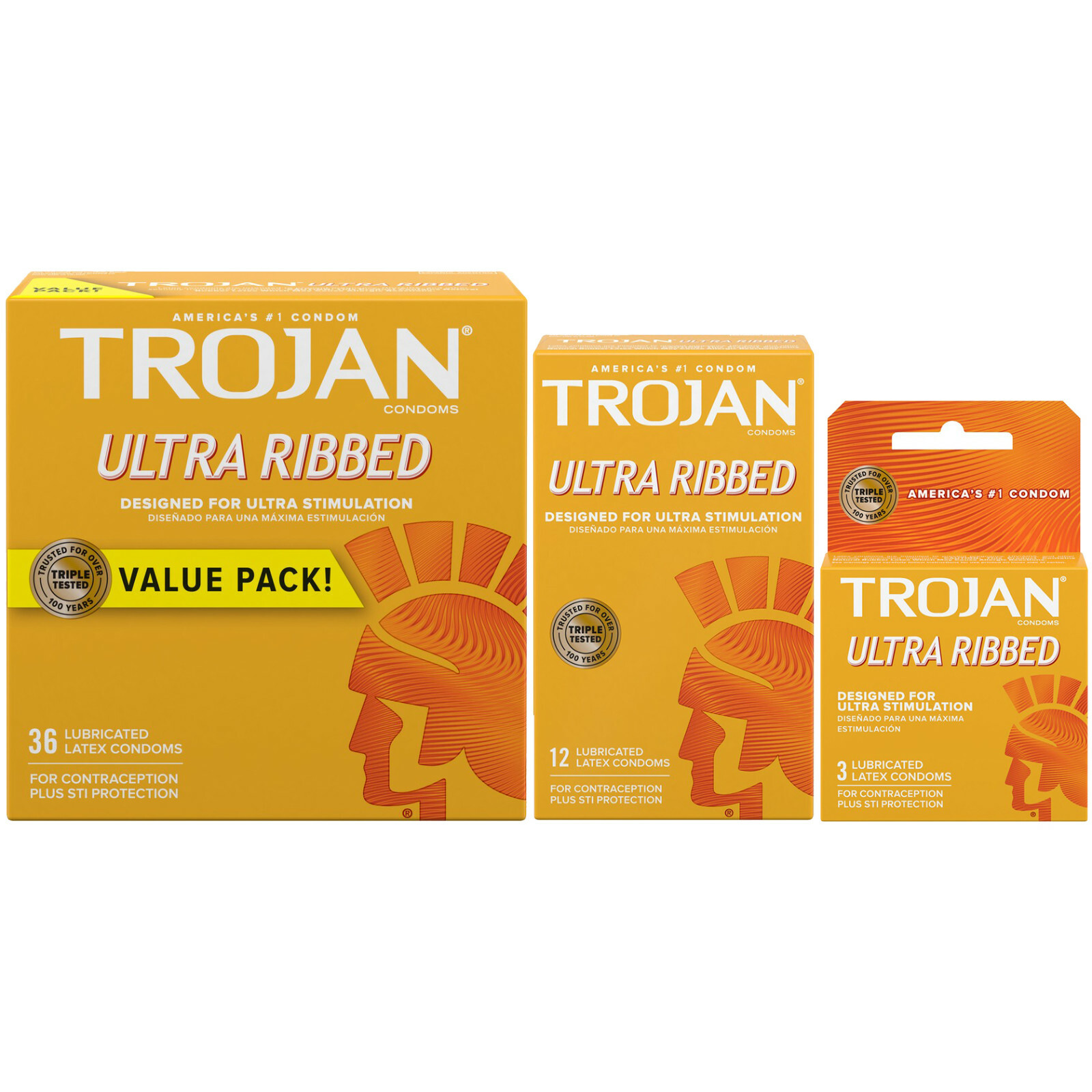 Trojan Ultra Ribbed Increased Stimulation Lubricated Latex Condoms | eBay
