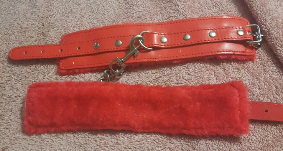 2 Leather RED Wrist Cuffs Restraints Padded | eBay