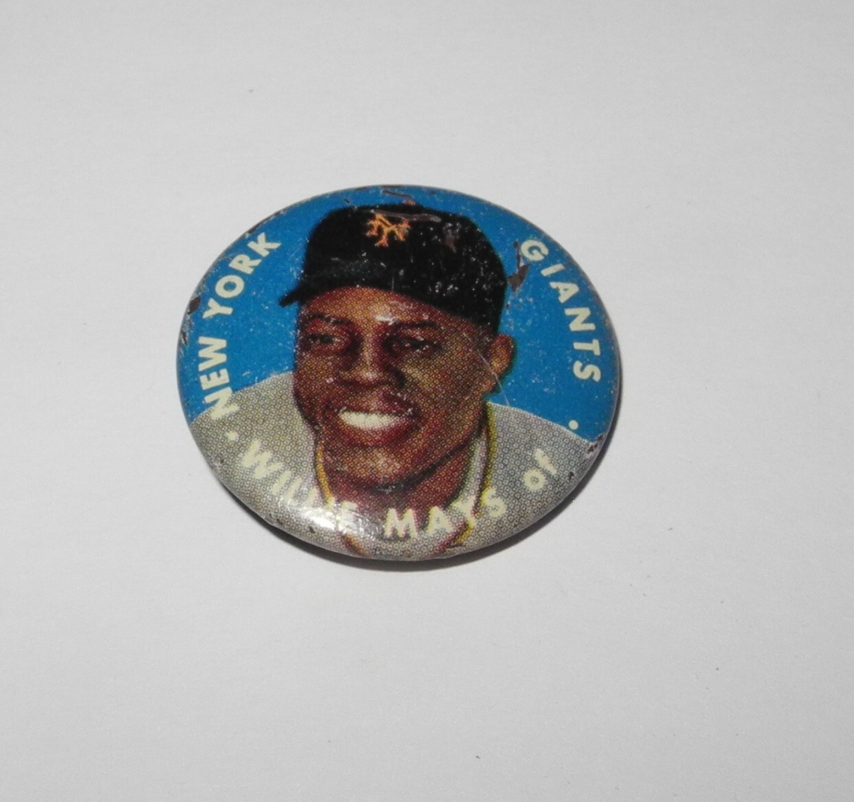 1956 Topps Baseball Pin Coin Button Willie Mays New York Giants NEAR ...