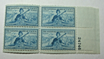 1952 The national Guard of the U.S. 3 Cent U.S. Block of 4 Stamps | eBay