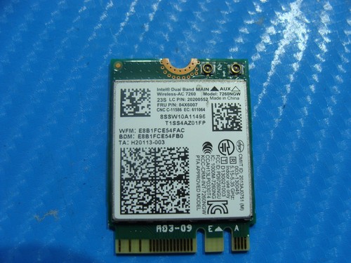 Lenovo ThinkPad X1 Carbon 14" Genuine WiFi Wireless Card 7260NGW ...