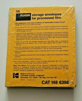 Kodak Storage Envelopes For Processed Film Sealed in Package NOS | eBay