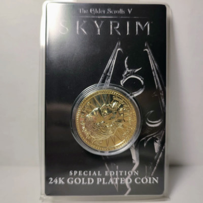 Skyrim The Elder Scrolls 24k Gold Plated Septim Coin Replica Official ...