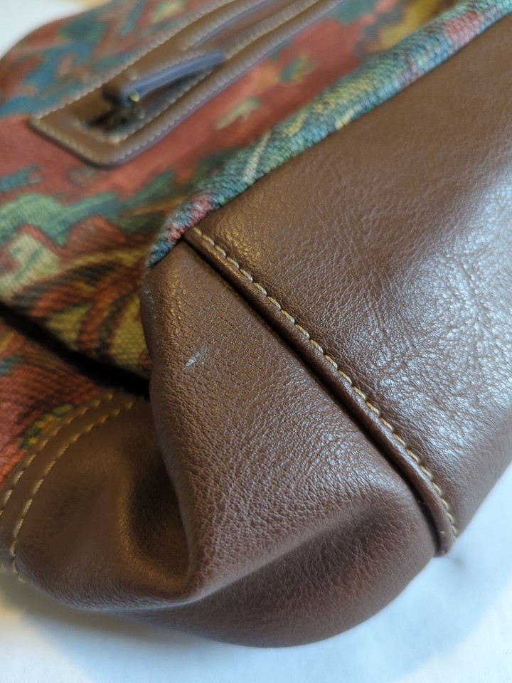 Vintage Chaps Ralph Lauren Southwestern Tapestry Handbag Purse Brown ...