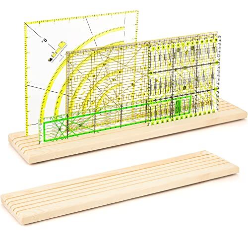 2 Pieces Wooden Ruler Rack Quilting Ruler Rack Organizer Quilting Ruler ...