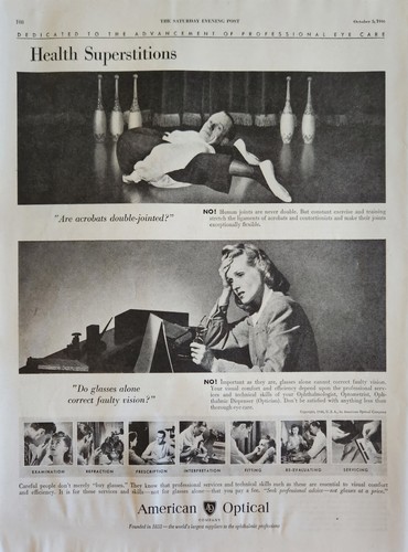 1946 American Optical VINTAGE AD acrobats double jointed | eBay