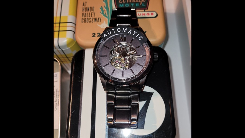NEW AUTHENTIC FOSSIL FLYNN AUTOMATIC SKELETON GUNMETAL GRAY BQ2384 MEN ...