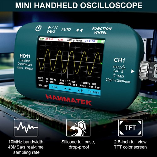 2.8" TFT Dual Channel Handheld Digital Oscilloscope Multimeter 10MHz ...