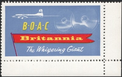 GREAT BRITAIN, 1958. BOAC Britannia, Stamp Label | eBay