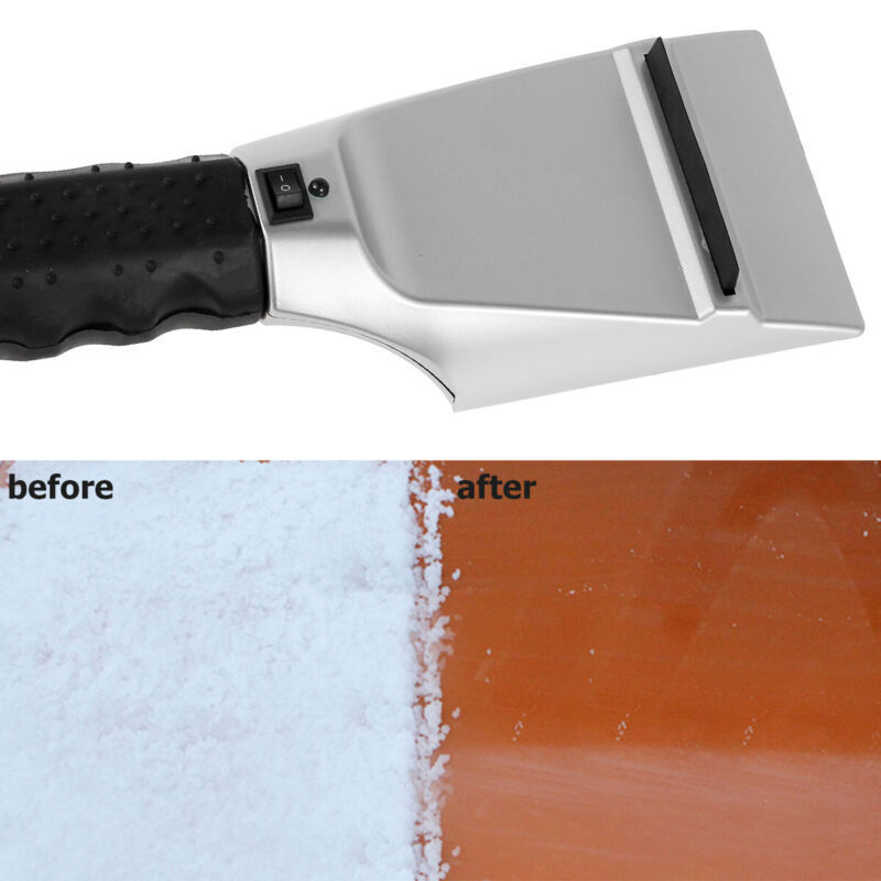 12V Electric Heated Ice Scraper Windscreen Frost Window Snow Car De ...