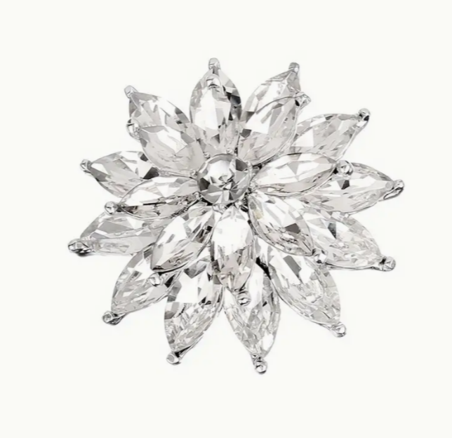 Elegant Rhinestone Flower Snowflake Pin Brooch Marquise Dahlia Mum ...