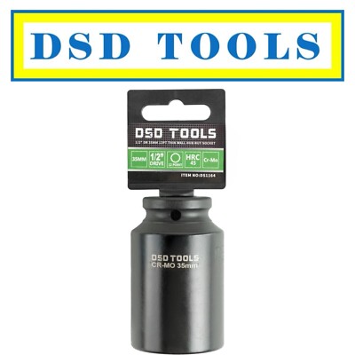 DSD TOOLS 35mm 1/2" Drive 12 Point Deep Impact Thin Walled Hub Nut ...