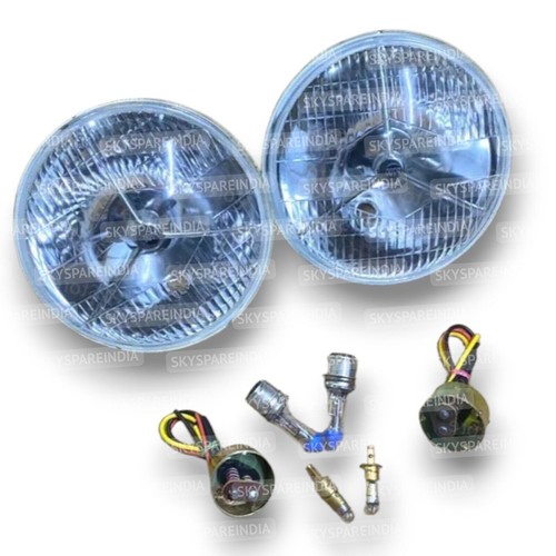 7" P700 Tripod H4 Conversion Halogen Headlamp Headlight Pair With Bulbs ...