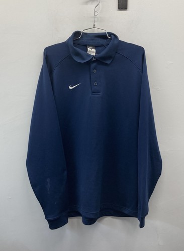Nike Team Victory Navy Blue Dri-Fit Long Sleeve Polo Shirt Men's L | eBay