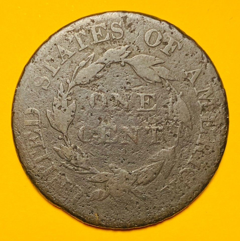 1822 U.S. CORONET HEAD LARGE CENT 1C COPPER PENNY COIN (VG-Very Good ...