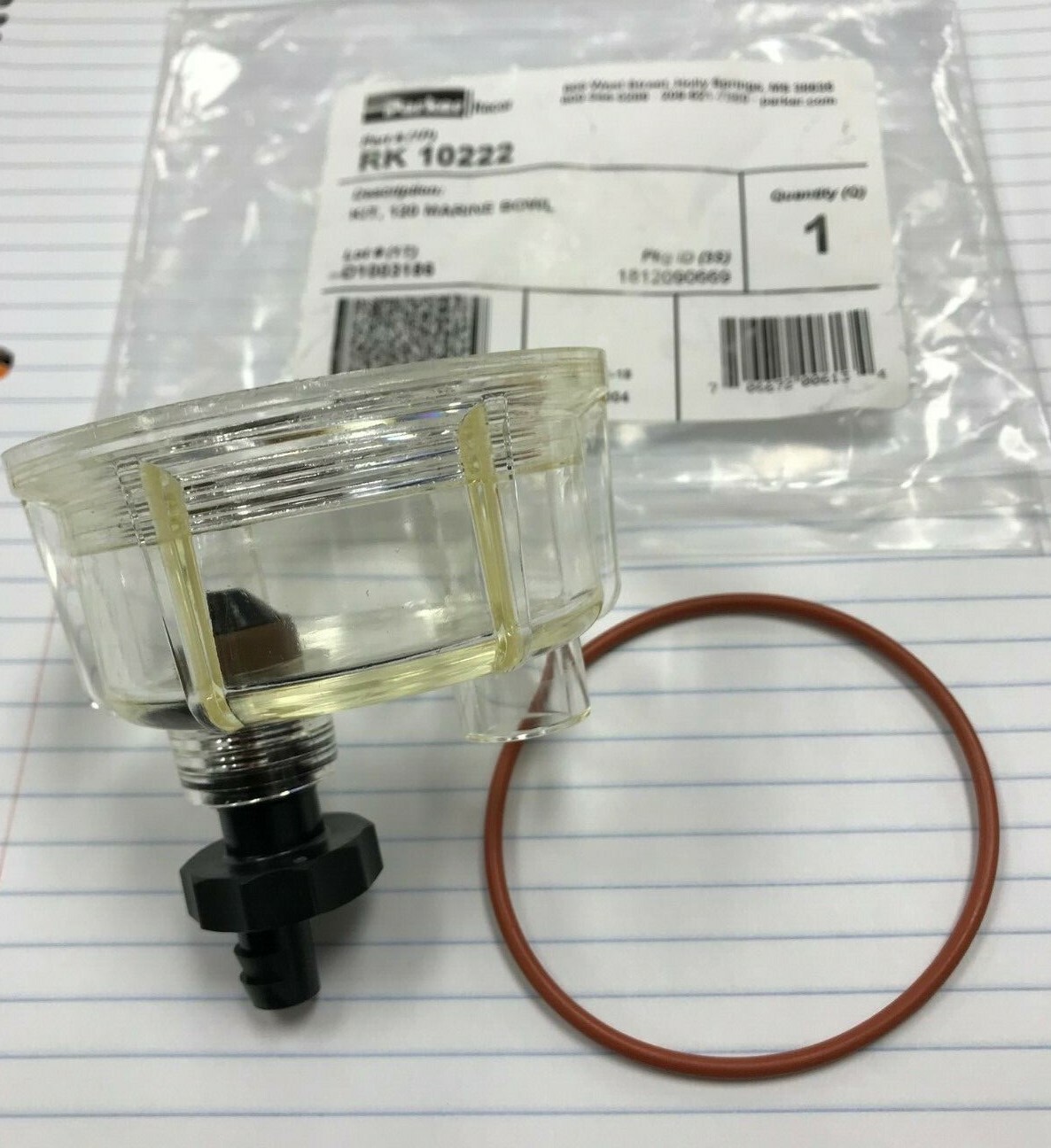 RACOR CLEAR BOWL KIT WITH ORING 62 RK10222 FOR FUEL FILTER GAS MARINE ...