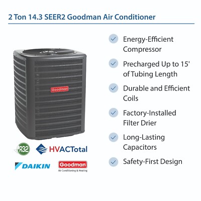 Goodman R32 2 Ton AC Condenser 14.3 SEER2 - GLXS4BA2410 | eBay