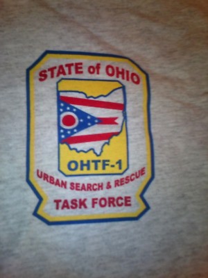T-SHIRT, OHIO TASK FORCE ONE "USAR" GRAY, FEMA, HURRICANE ISABEL ...